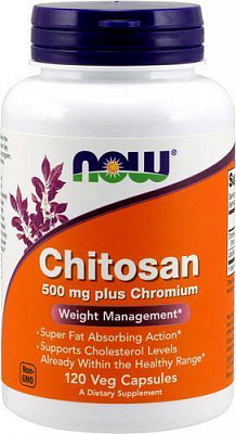NOW Chitosan 500 mg 120 caps купить недорого, заказать с доставкой в Москве