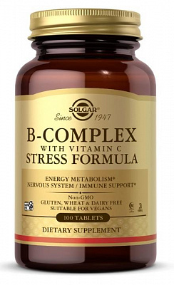 Solgar B-Complex Stress Formula with Vitamin C 100 tabs купить недорого ...